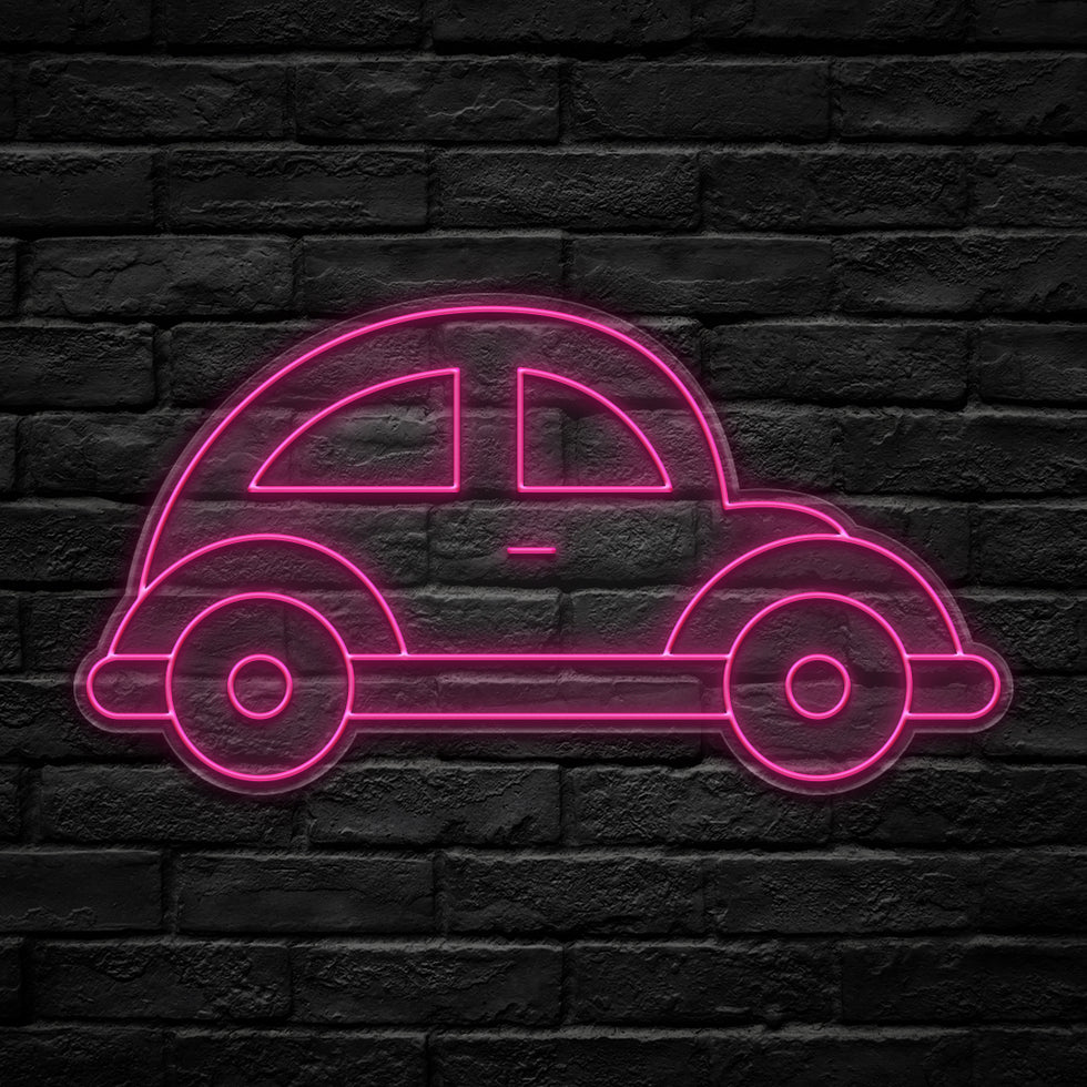 Beetle Car LED Neon Sign | Retro LED Garage & Room Decor – HexaGara