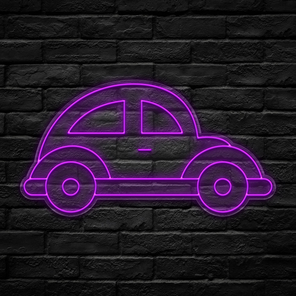 Beetle Car LED Neon Sign | Retro LED Garage & Room Decor – HexaGara