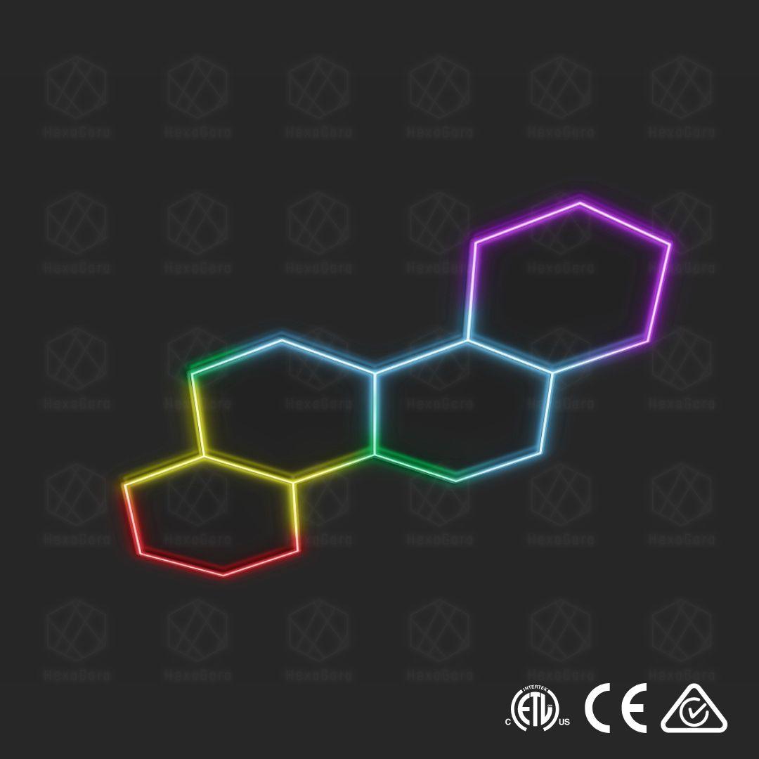RGB Hexagonal Lights Grid - 4 Hex (Staggered) | Customizable LED ...